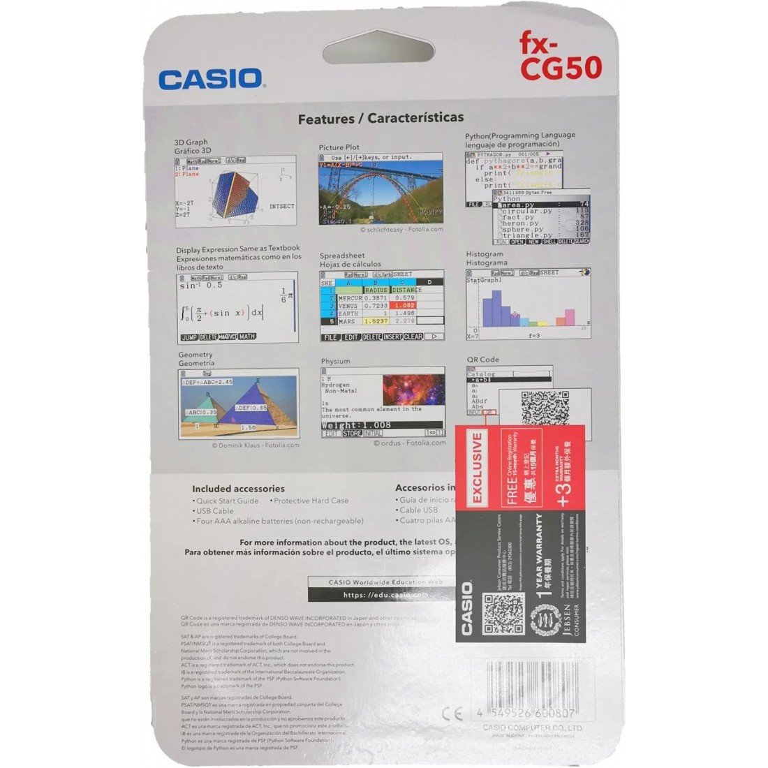 CASIO FX-CG50 Graphing Scientific Calculator