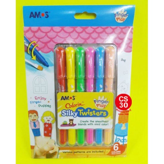 AMOS Finger Play- Colorix Silky Twisters (3 in 1) 6 colors