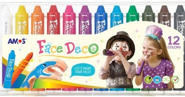 AMOS Korea Face Deco Children's Face Painted Crayons 12 colors