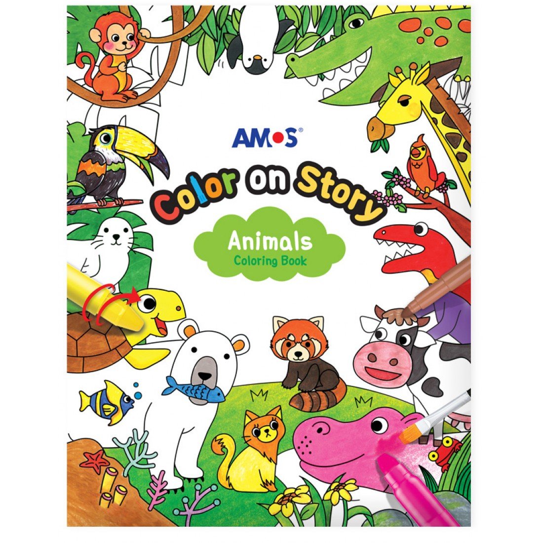 AMOS ~Story book / coloring book/ color book (Animal)