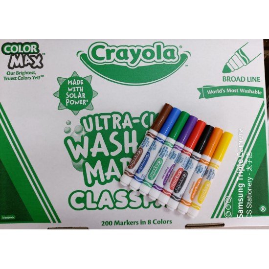 Crayola Broad Line ULTRA-CLEAN WASHABLE MARKERS CLASSPACK 200 Markers ...