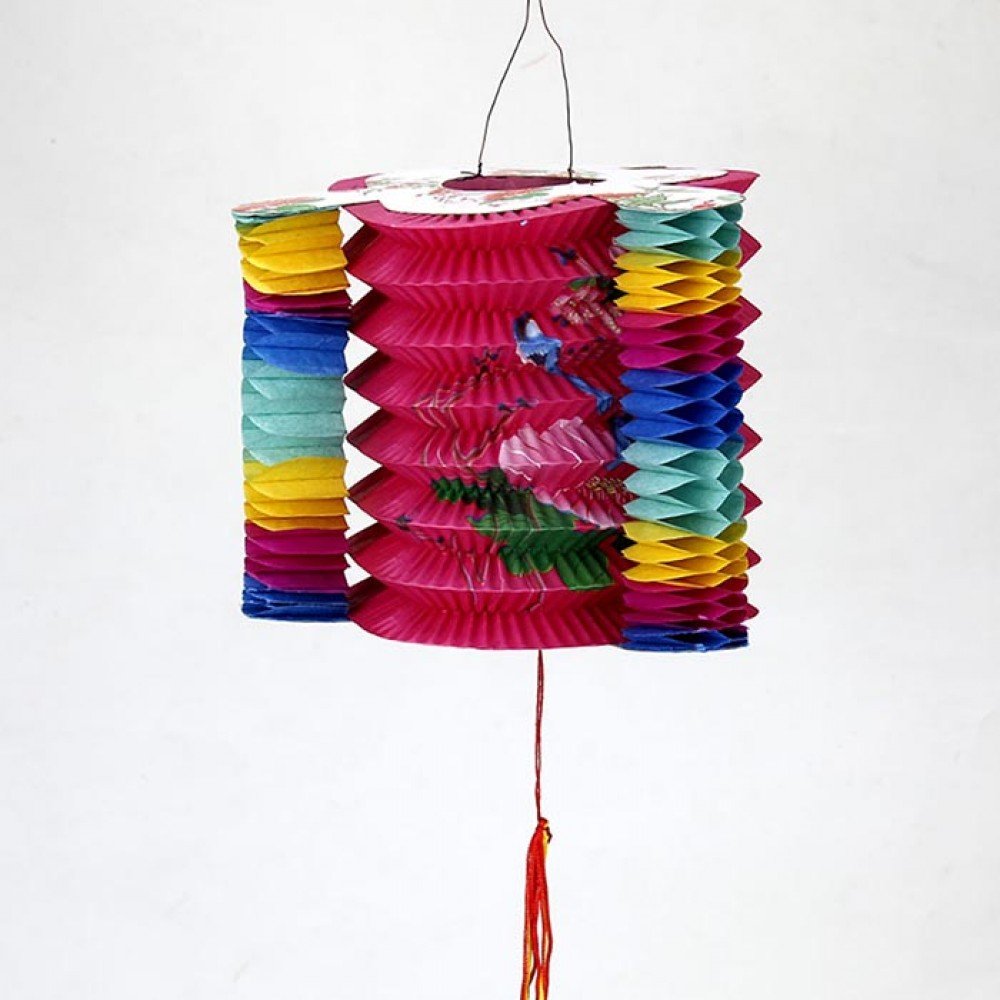 中秋節紙燈籠DIY(風琴式紙) 送LED閃燈 中號 外21CM 內17CM