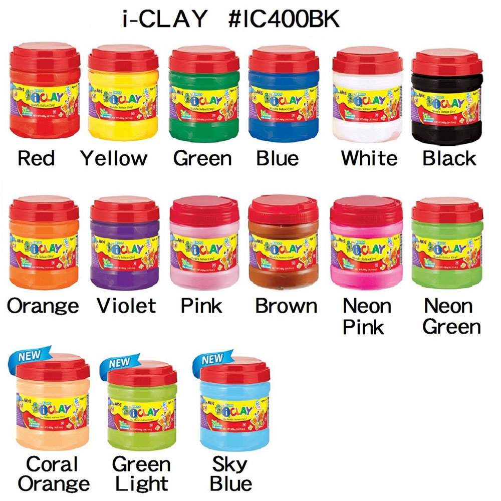 AMOS IC400BK iclay 400g Korean ultra-light clay, 15 colors available