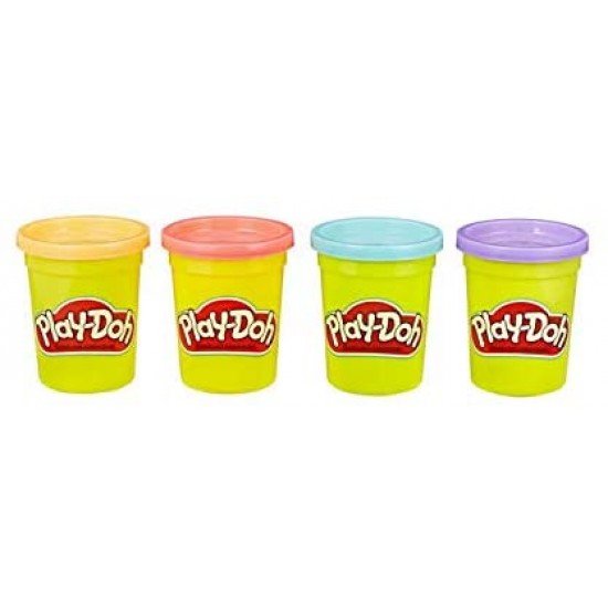 PlayDoh four-color clay sweet color 4 bottles: light blue pink orange ...