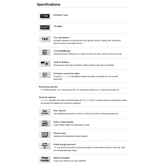 Casio DM-1200FM Calculator (12 digit)