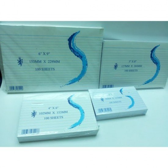 3x5 inch white card with holes 100 sheets