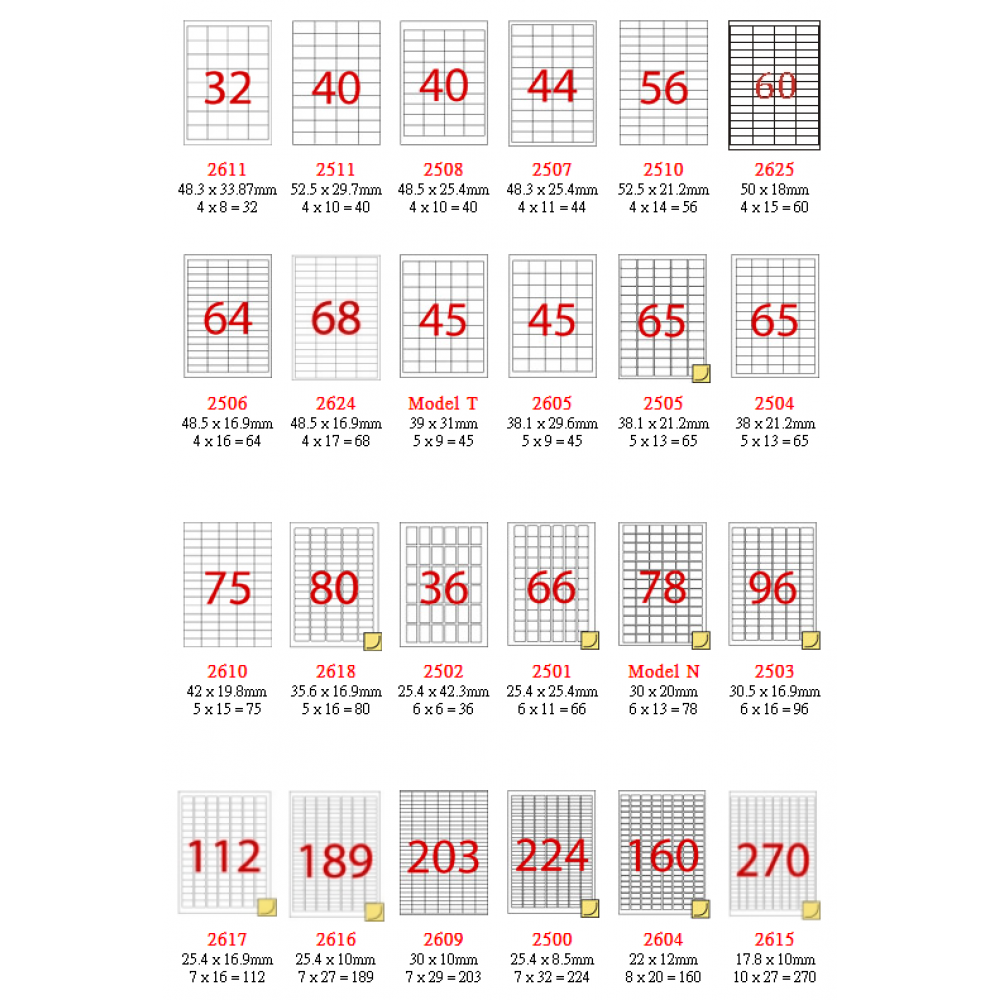 Smart Label multi-purpose label #2505 38.1x21.2mm (1box 100pcs)