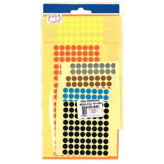 Germano color 6-color round sticker 6504-202