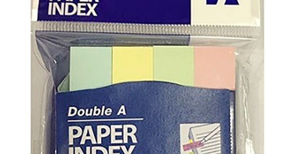 Double A PAPER INDEX 4 colors 紙質四色便條紙 (76mm x 14mm) P1161210-EN