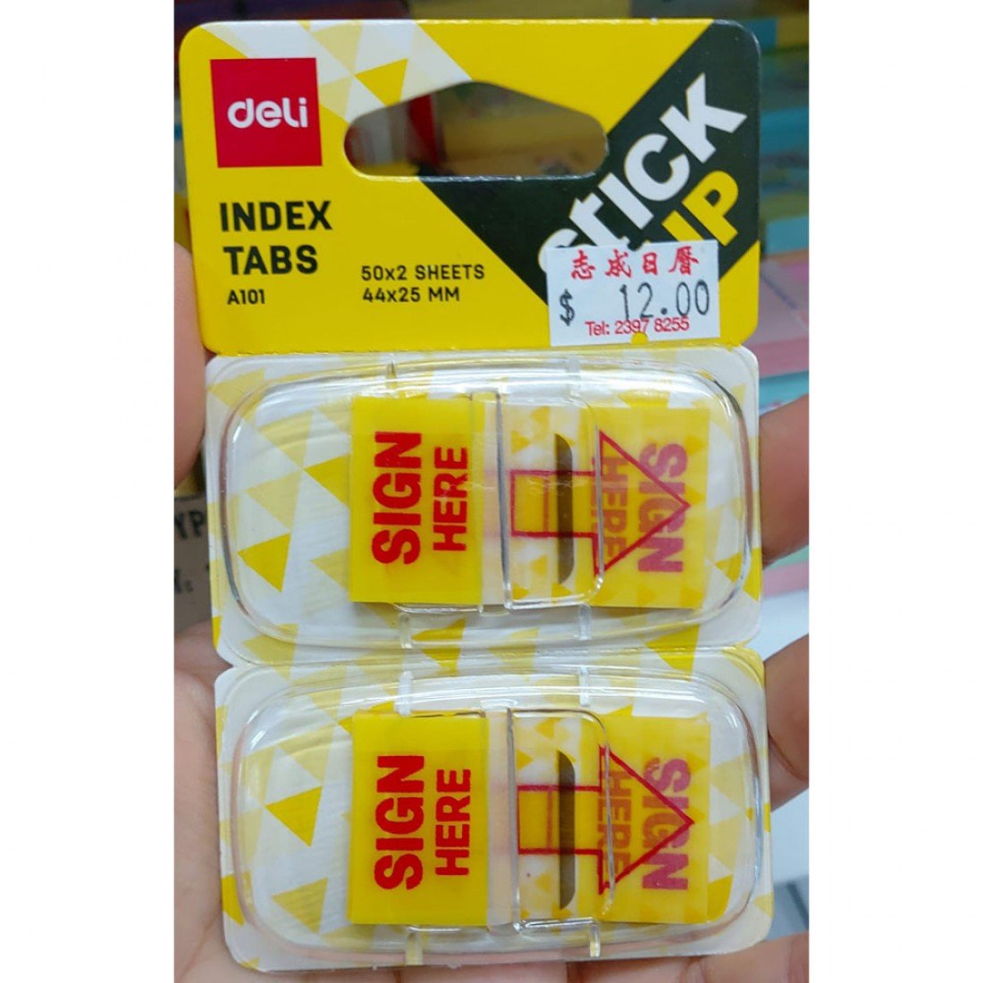 Deli SIGN HERE Pull-out flag sticker 44 x 25mm A101 TWIN PACK