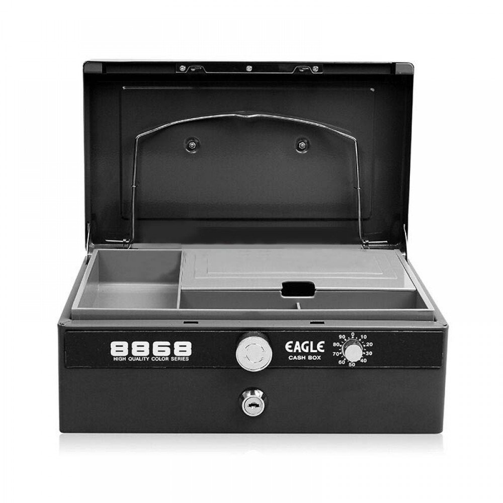 Eagle 8868 BIG CASH BOX With KEY AND LOCK (BLACK)