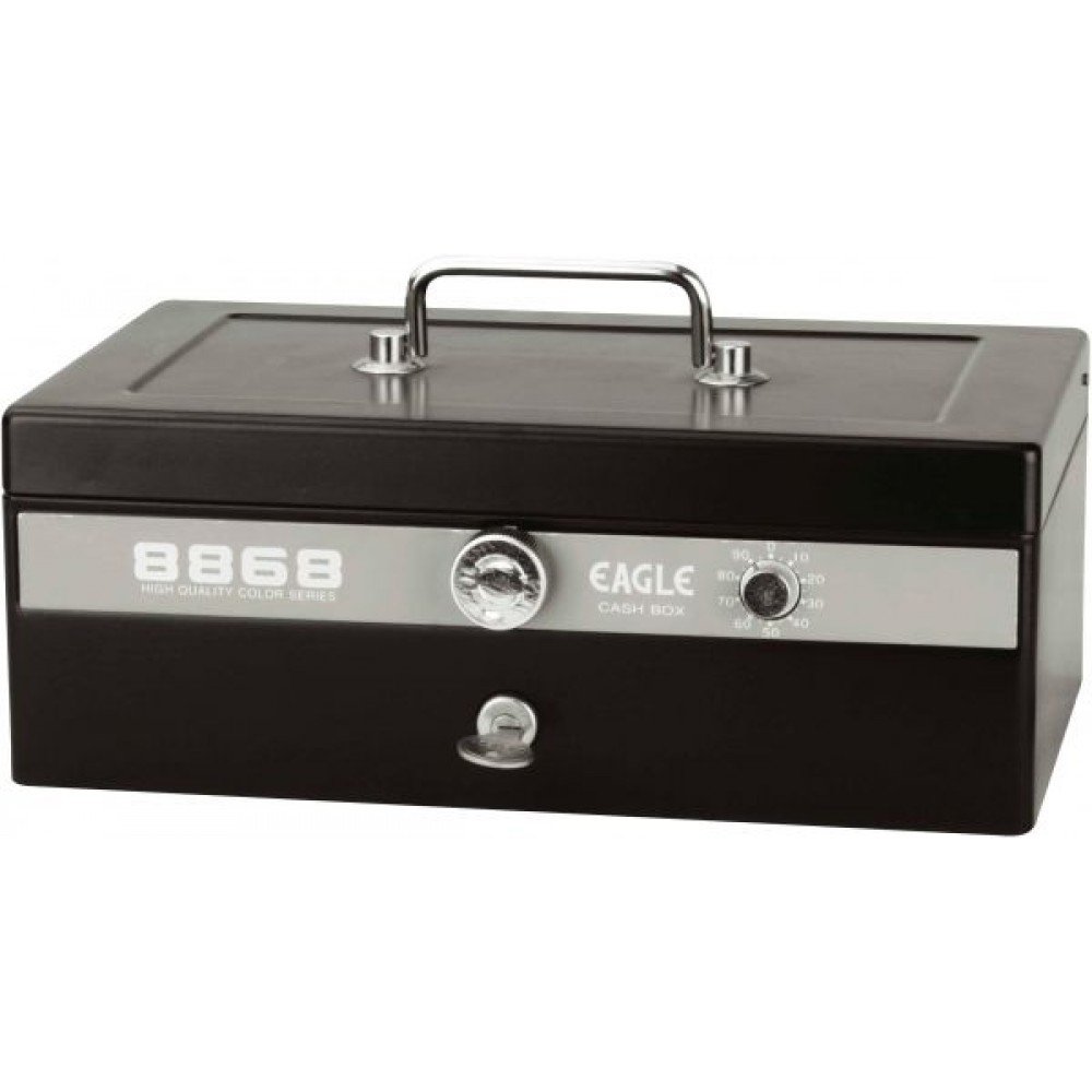 Eagle 8868 BIG CASH BOX With KEY AND LOCK (BLACK)